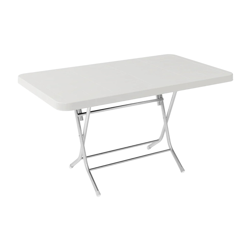 Ege Folding Metal Leg Table 70x120 cm Original White – fabrikadanal.net